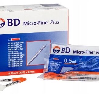 Strzykawki insulinowe 0,5 ml BECTON DICKINSON z igłą 0,3 x 8 mm – 100 szt. – Sosafe – Wyroby ...